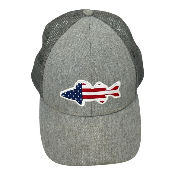 Simms | Accessories | Simms Flag Fish Walleye Trucker Cap Hat Gray Snapback One Size Usa | Poshmark